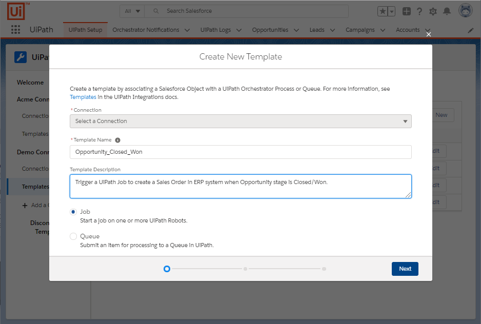 create a new template