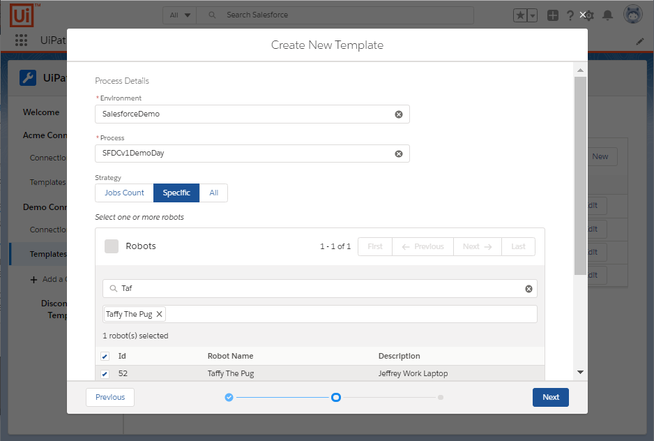 pick your process and robot