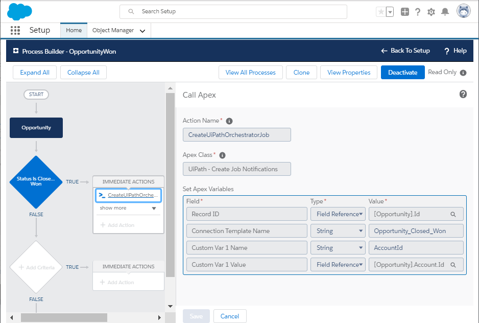 use process builder to trigger the automation process
