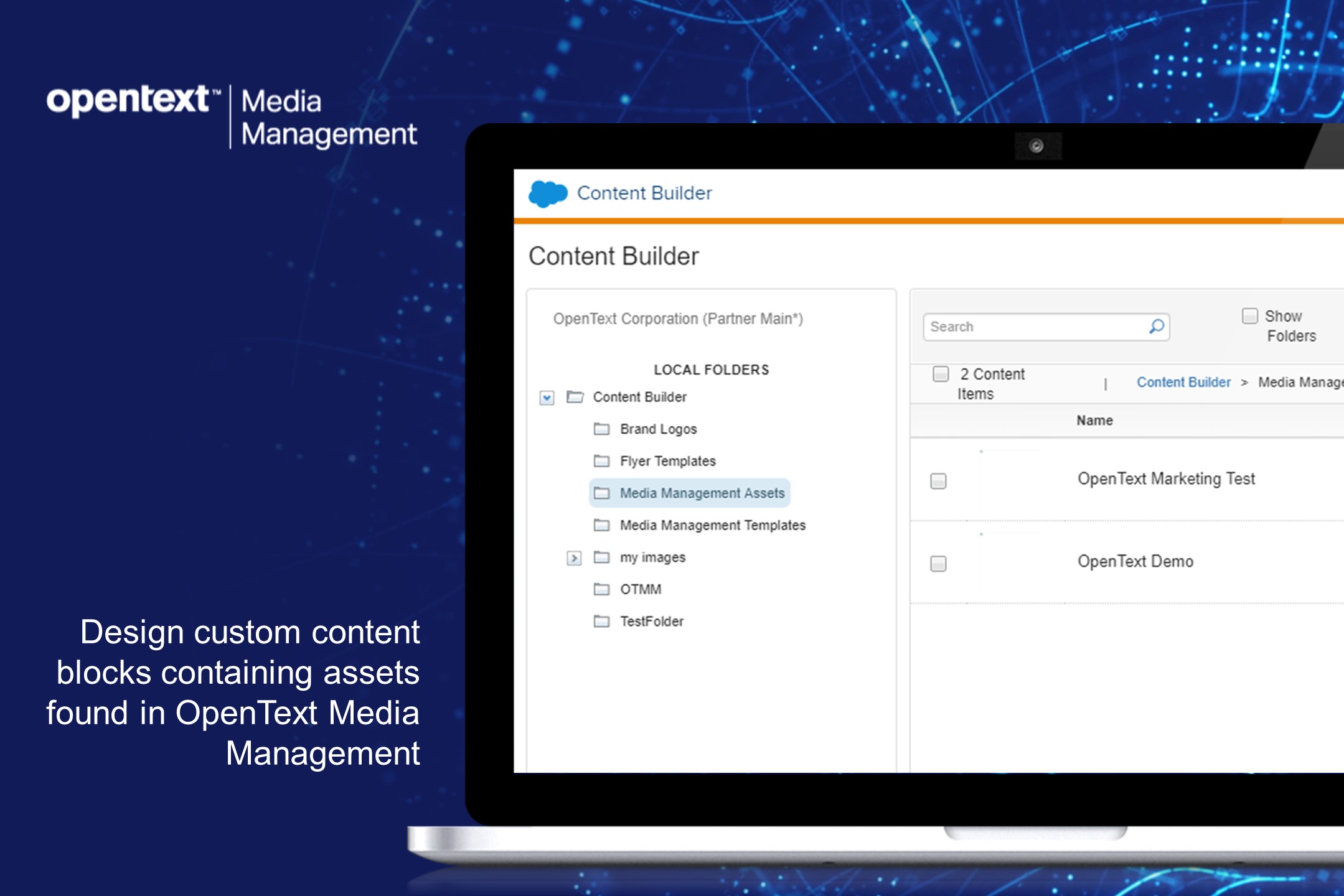 design custom content blocks with assets from otmm