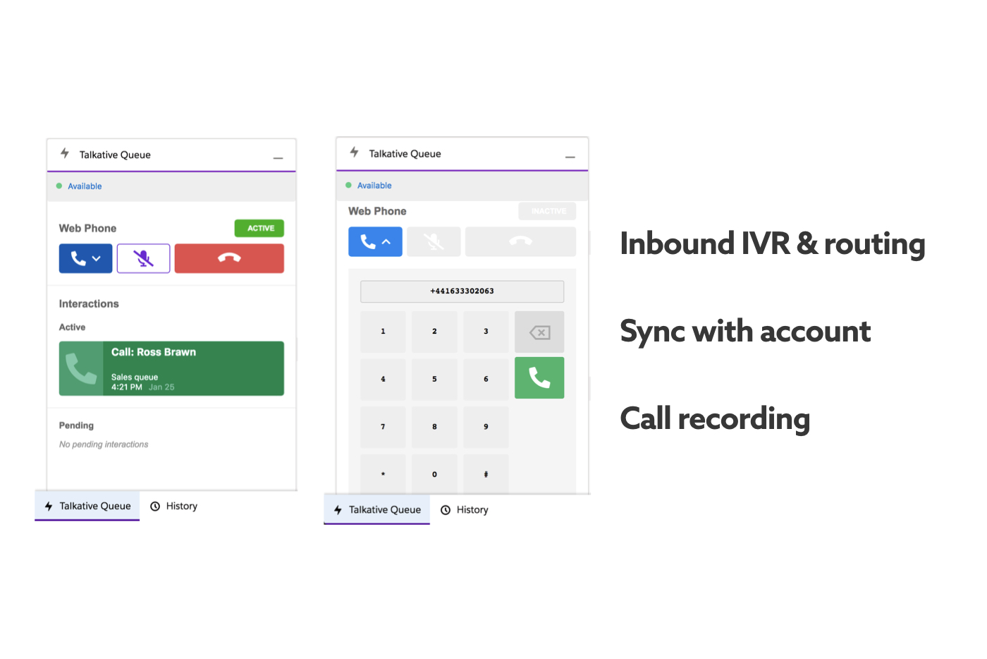 receive and make calls within salesforce to give agents a single workspace