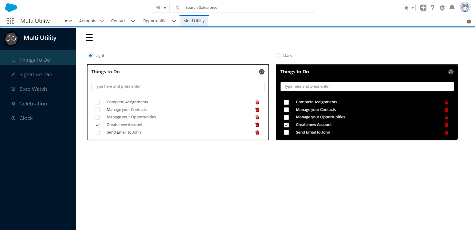 4 configure your things to do theme
