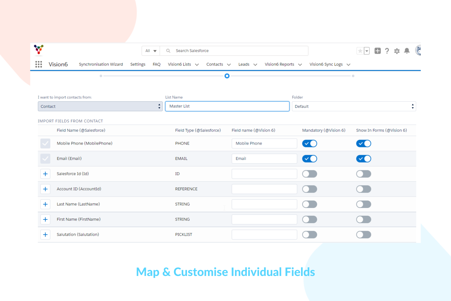 import and map fields