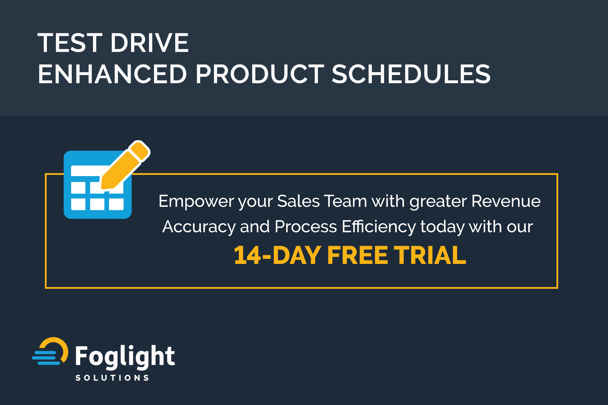try enhanced product schedules free for 14 days