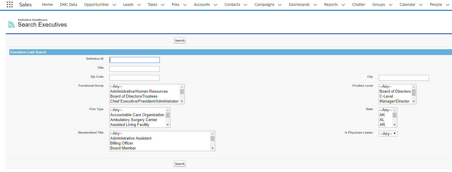 easily search and import new lead records for prospecting