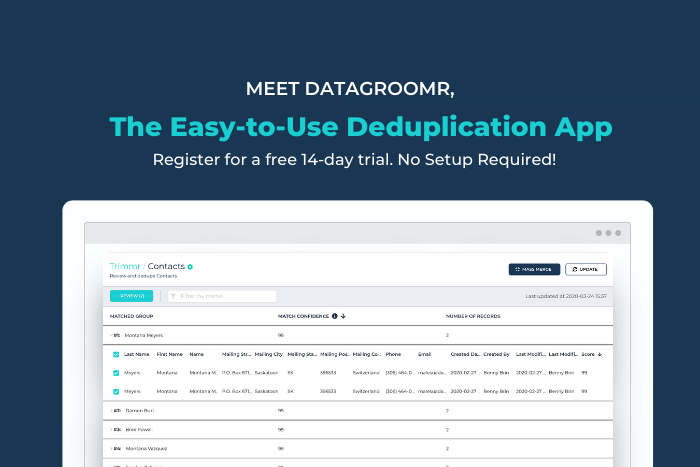 Meet Datagroomr The Easy To Use Deduplication App For Salesforce No Setup Required