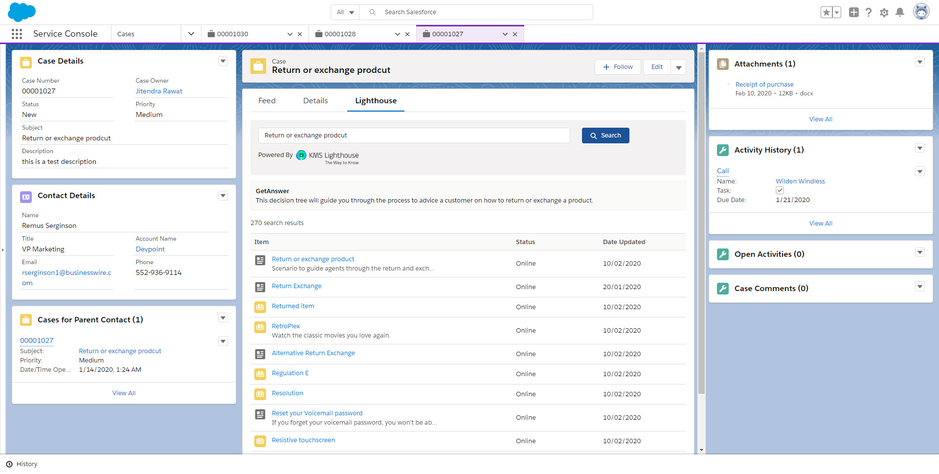 kms lighthouse proactive search