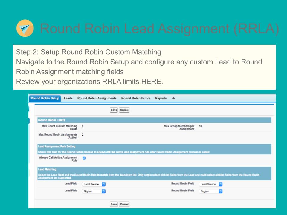 step 2 setup round robin custom matching