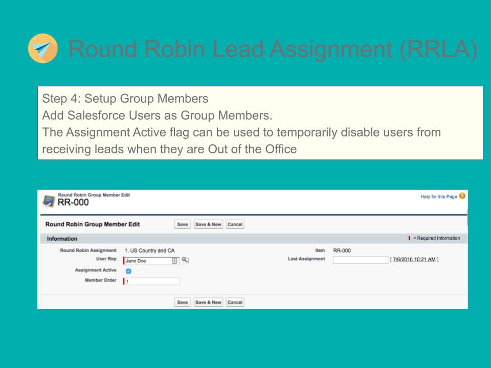 step 4 setup round robin group members