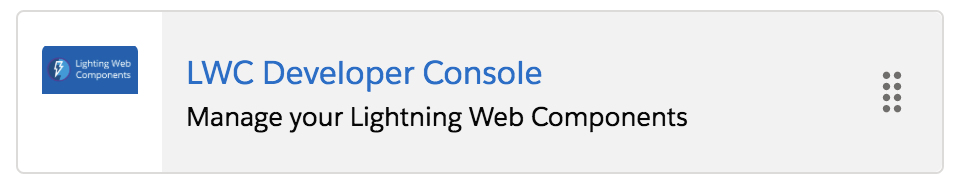 LWC Developer Console