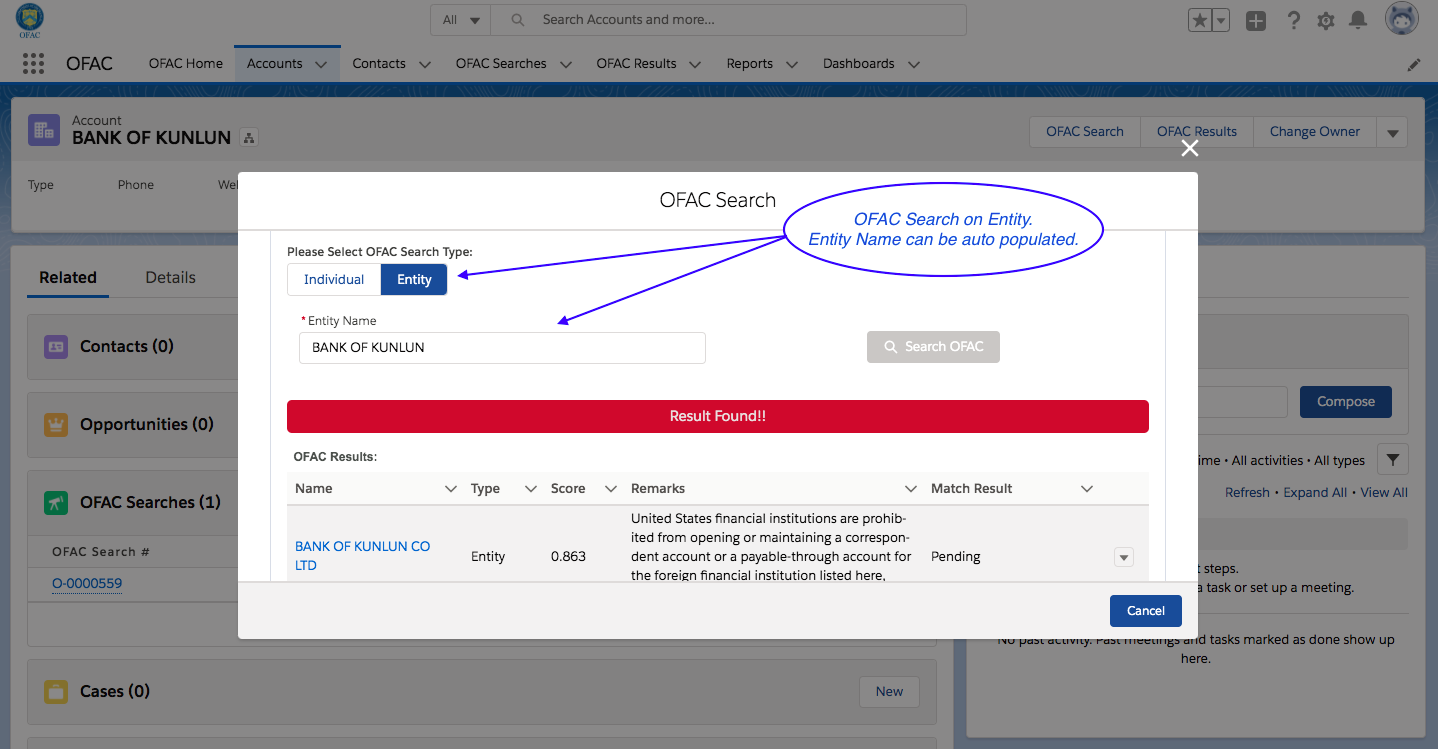 ofac search on entity