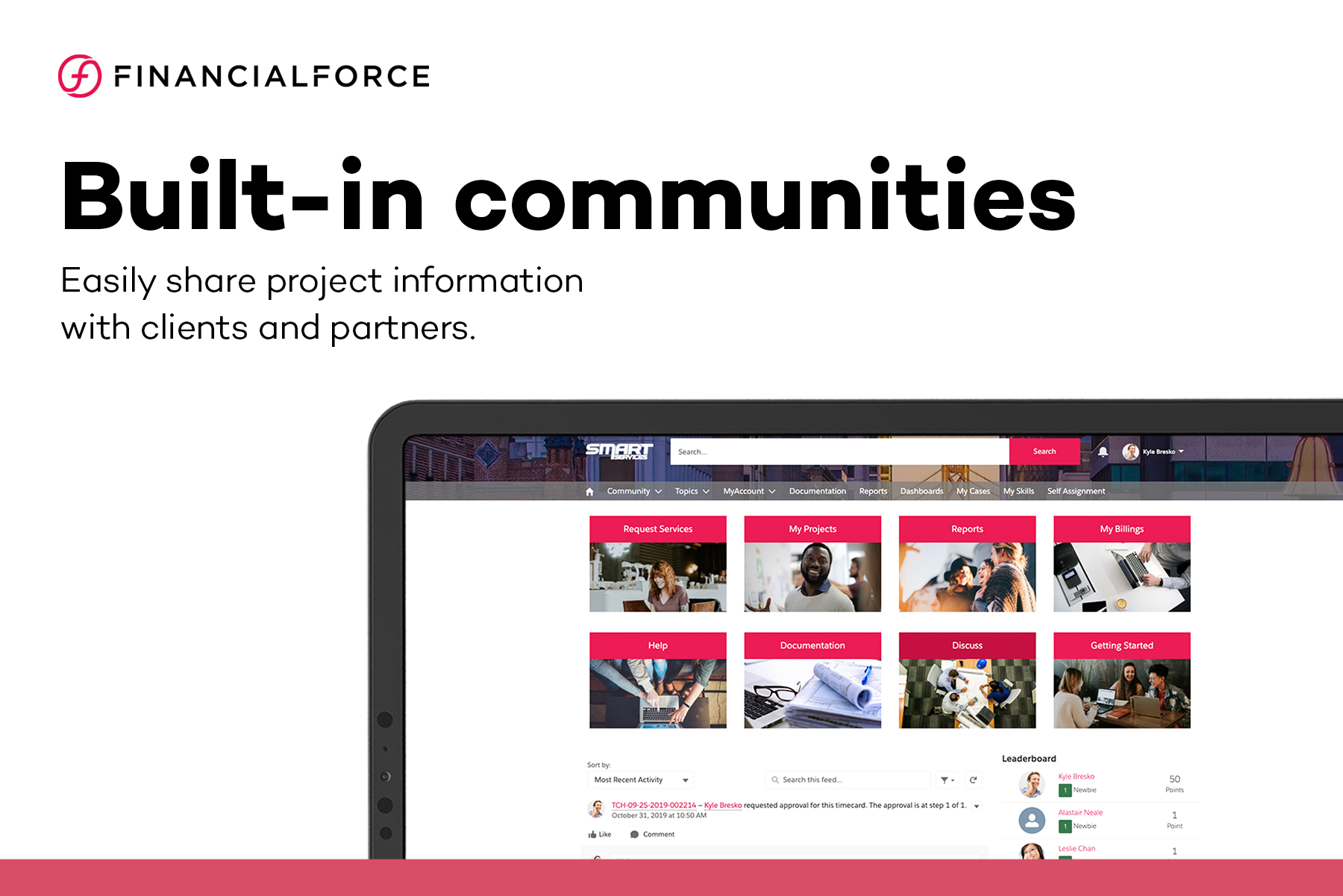 customer and partner communities built into the solution