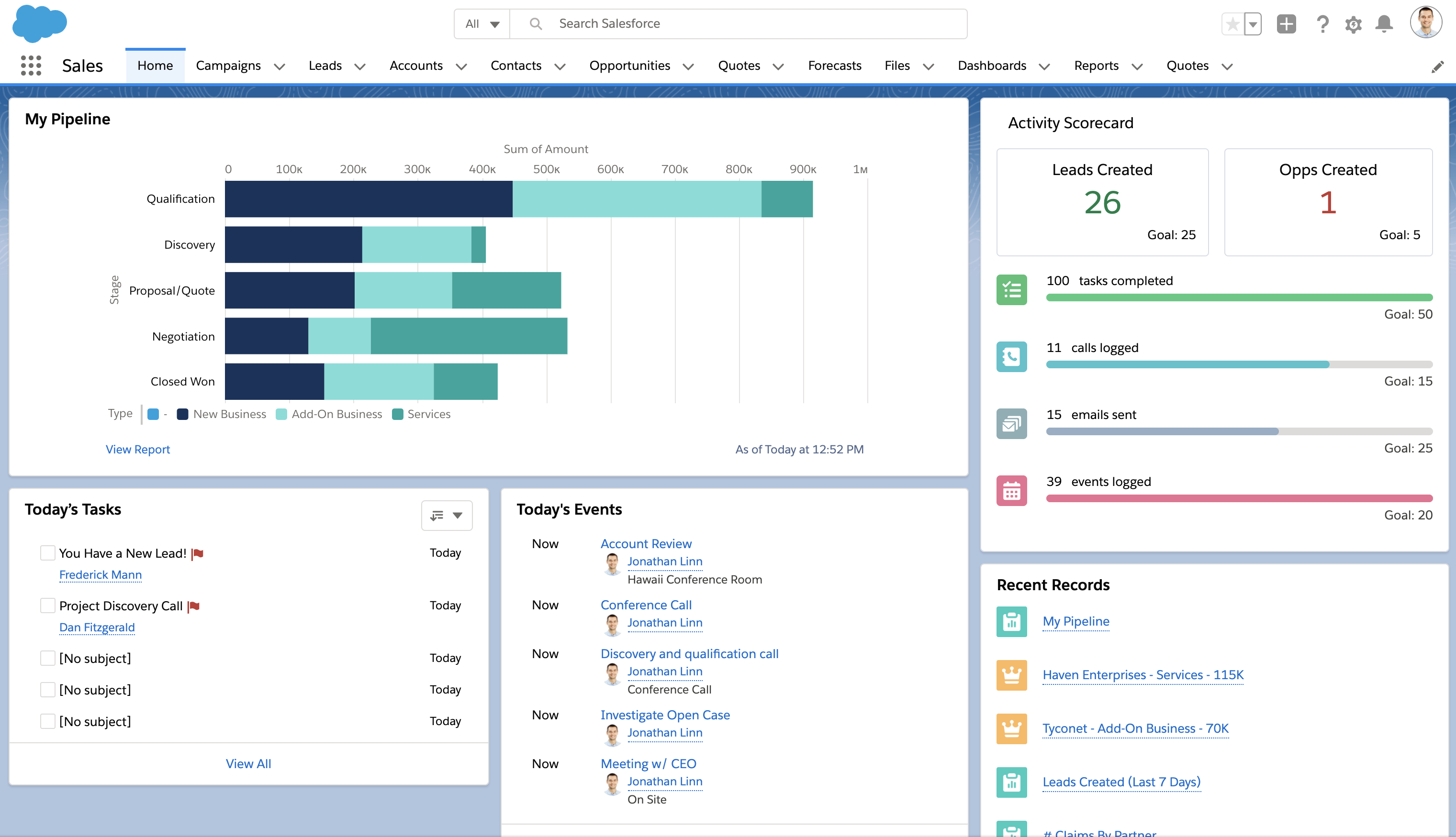 example use on homepage