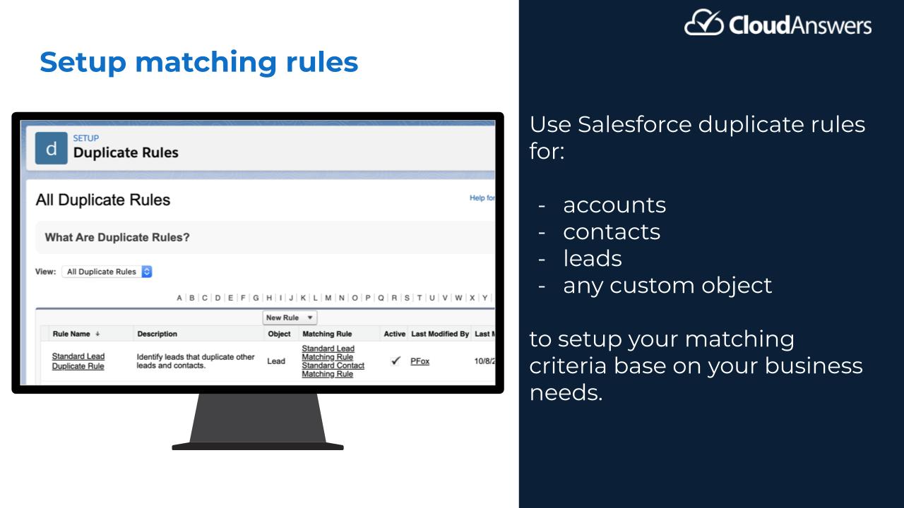 Set You Your Own Duplicate Rules