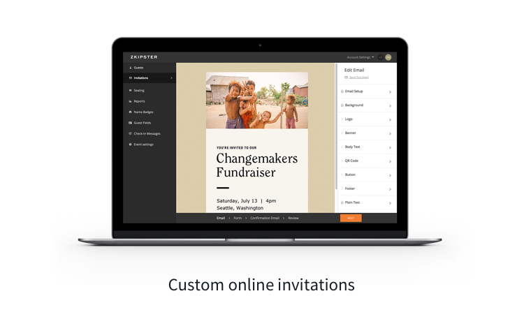 branded invitation design and professional rsvp management