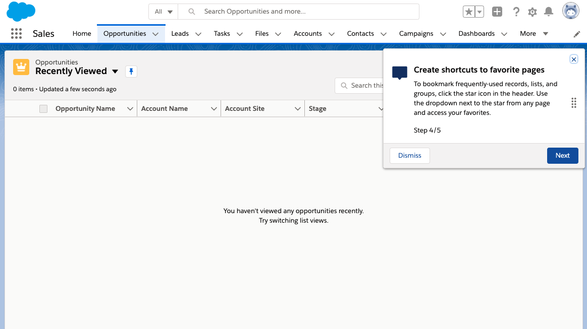 getting started for sales users screen 4