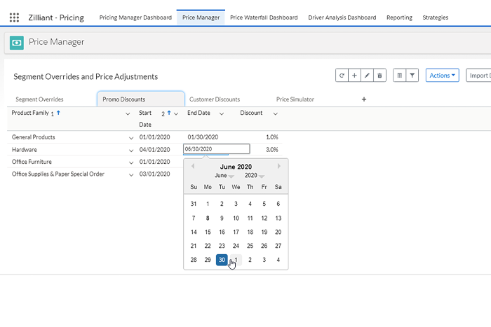 set promotional discount for specified period of time
