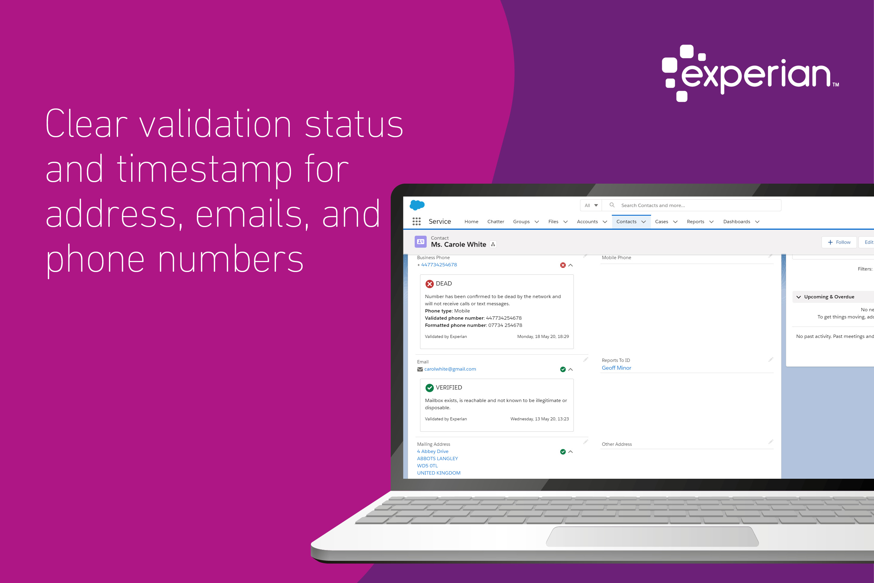 identify when your contact data was last validated