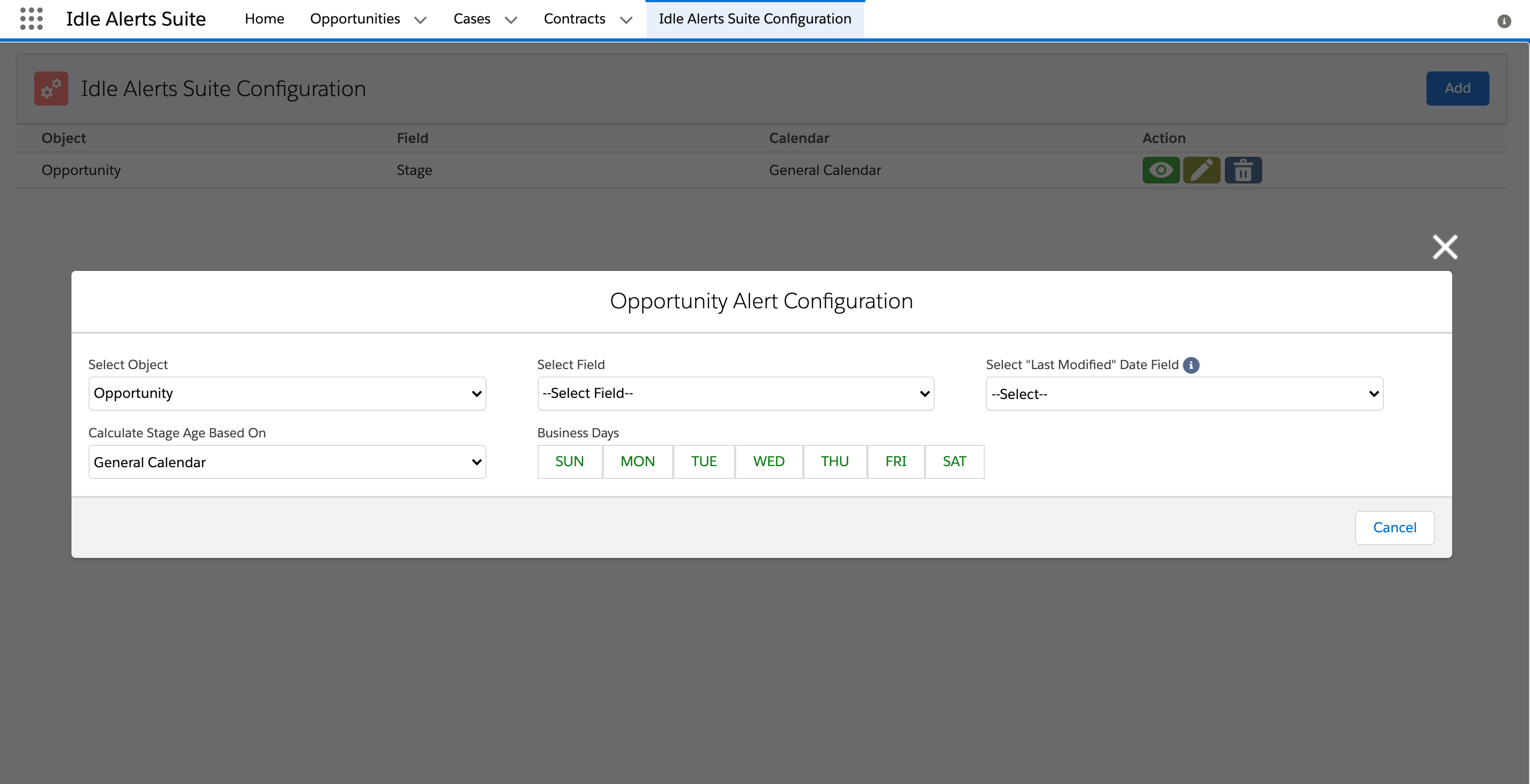 configuration creation page