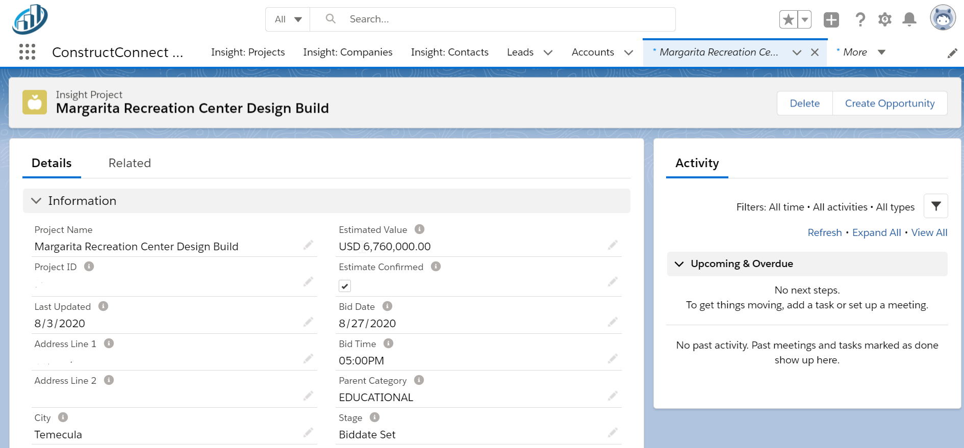 view project details directly within salesforce
