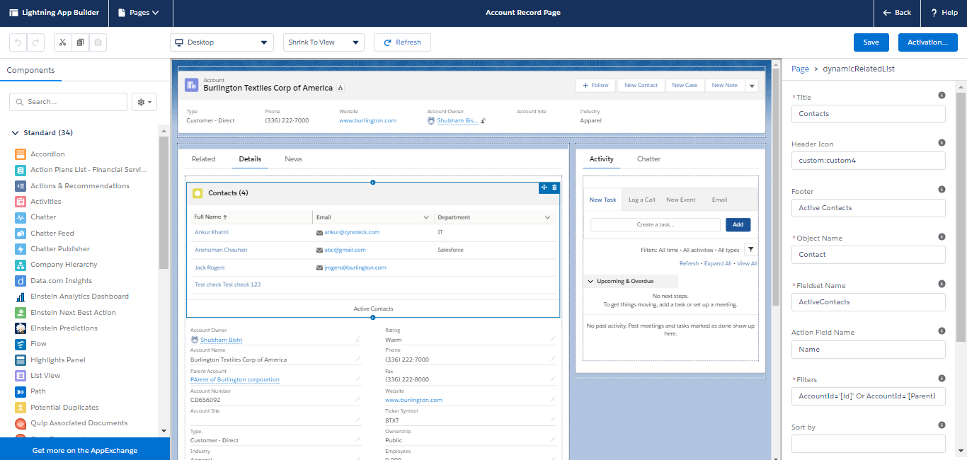 component in app builder