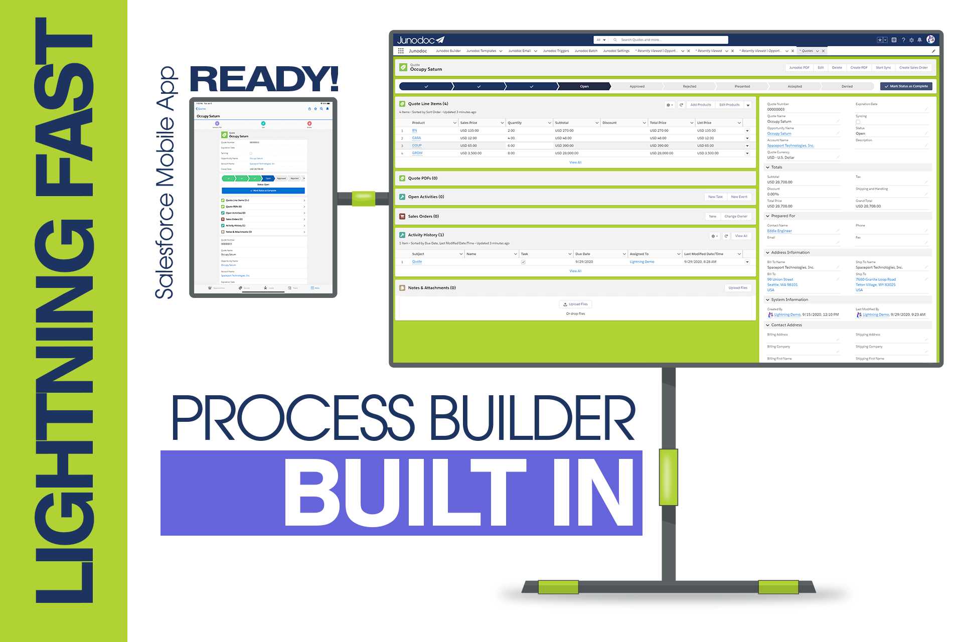salesforce native document template builder with built in process builder