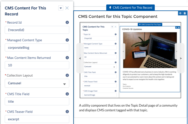 configuring the record component