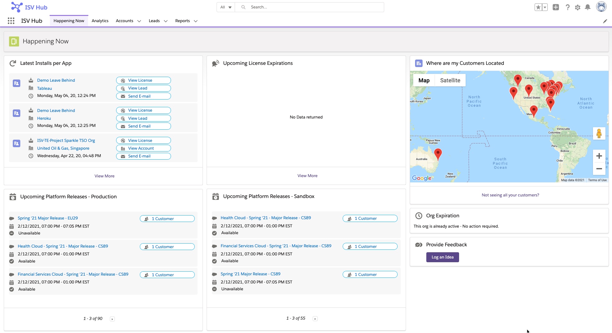 get a live view of your isv business with important information at a ...
