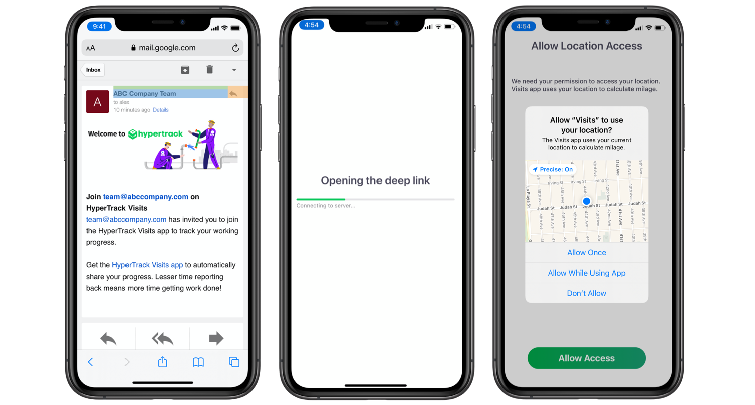 easily distribute field app with user specific deeplinks