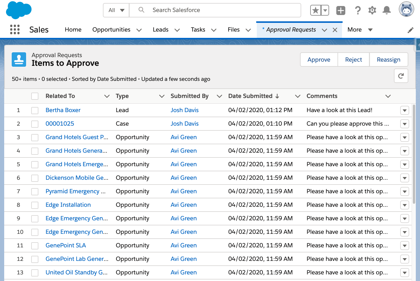 Enhanced Approval Requests Lightning Tab