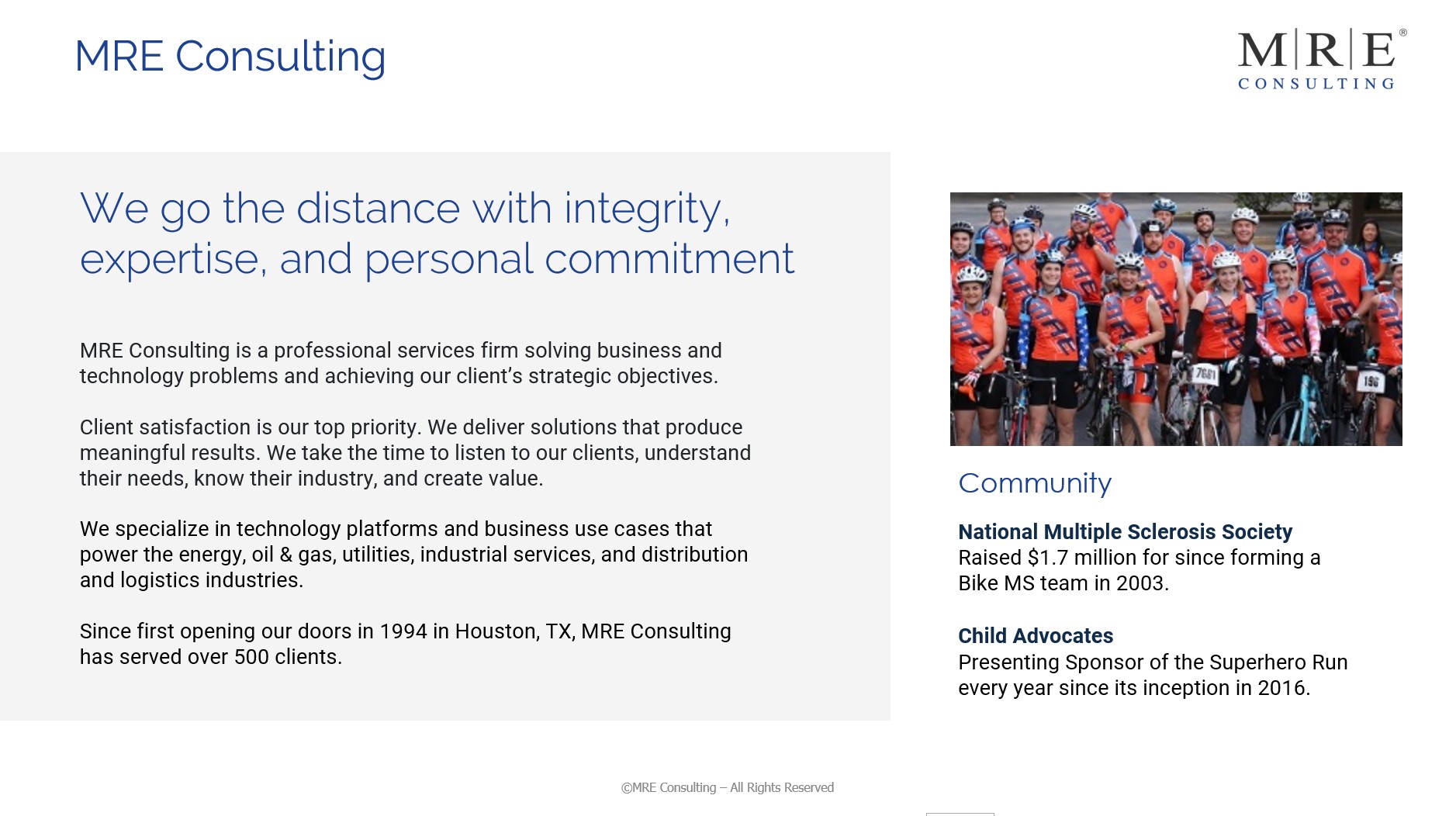 mre consulting overview