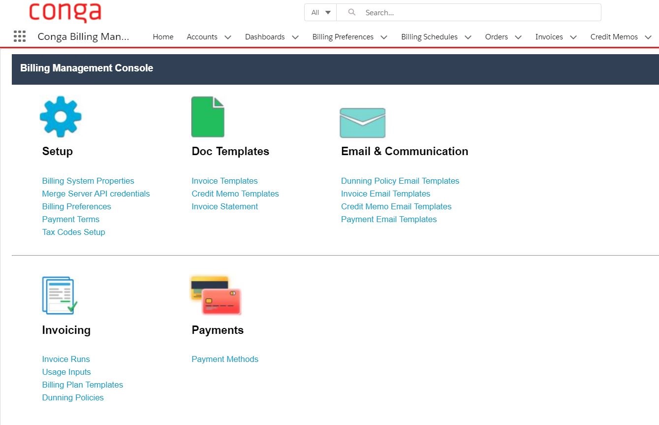 billing management console