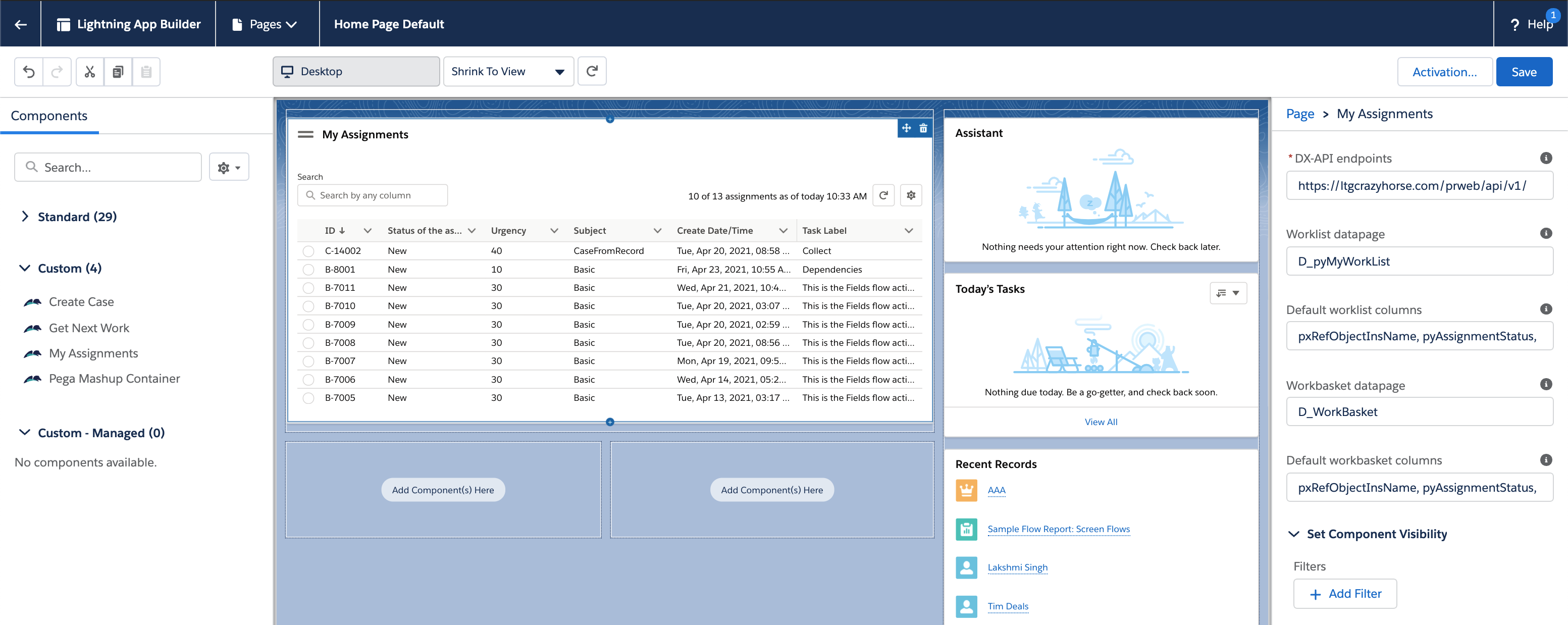 pega process extender for salesforce lightning