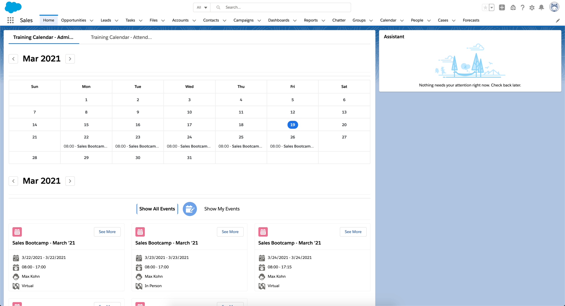 sales bootcamp booking