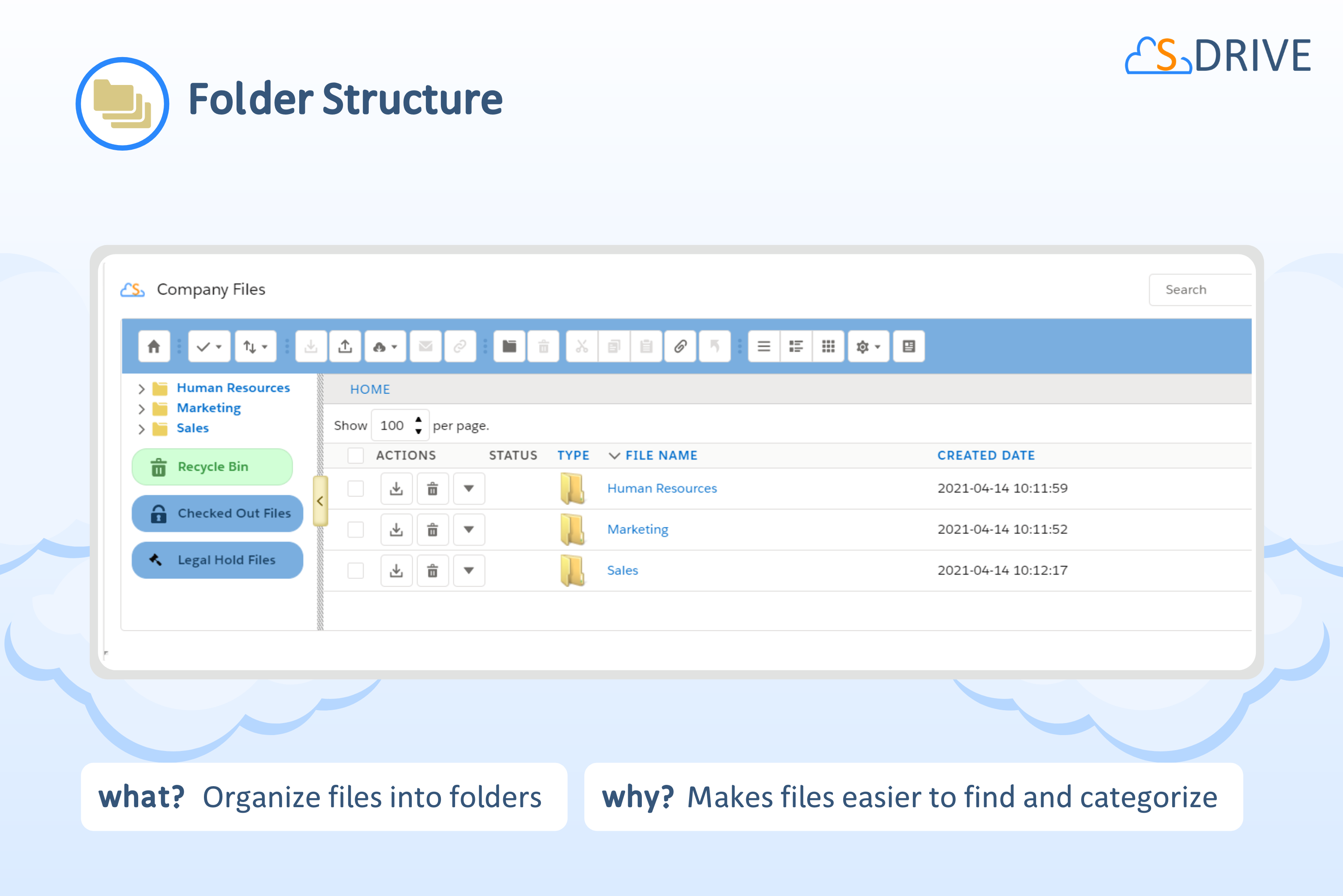 organize files in folder structure