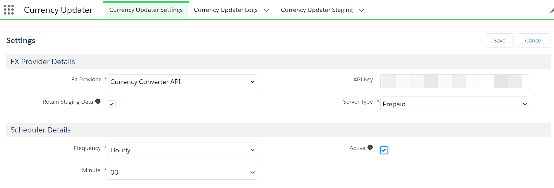 simple and easy to use settings page to setup your fx rate provider and ...