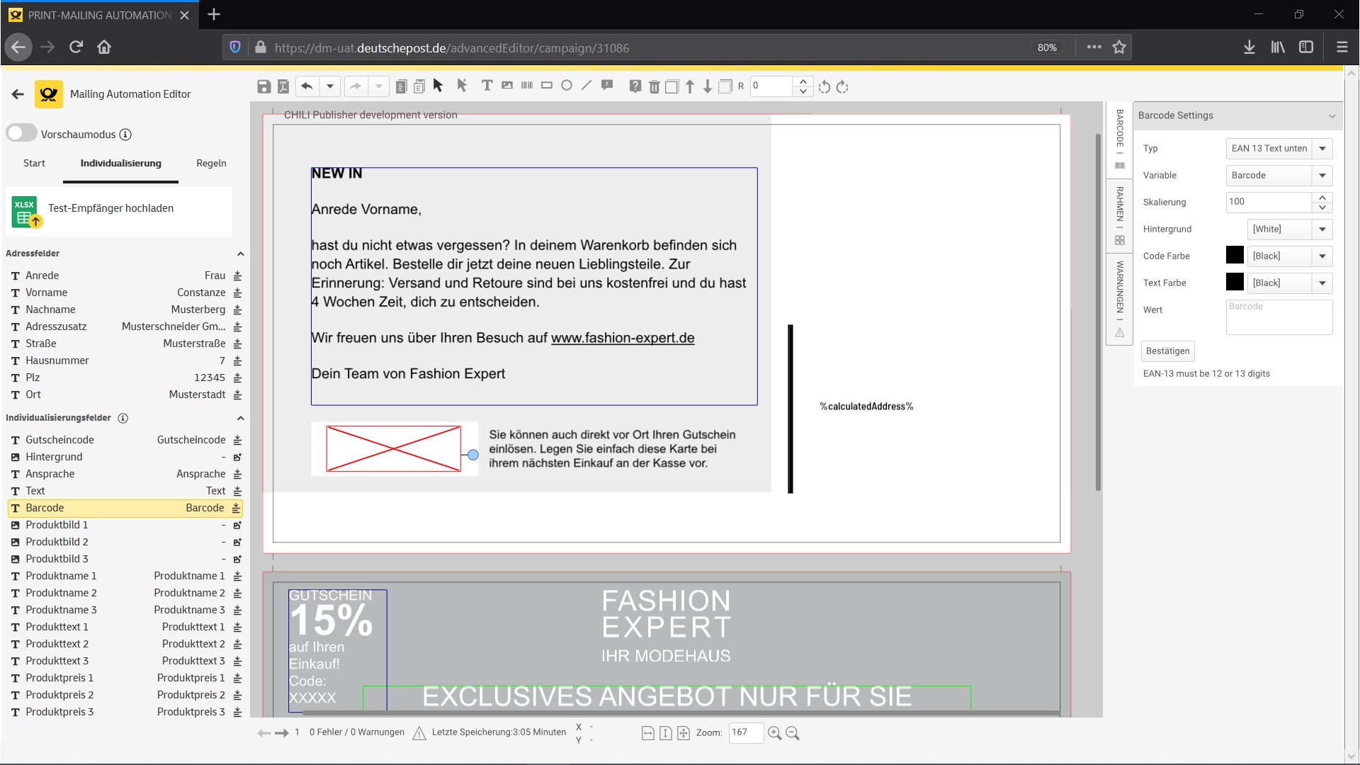 print mailing automation customized barcodes