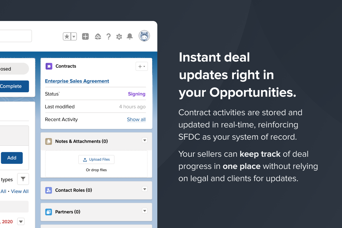 instant deal updates right in your opportunities