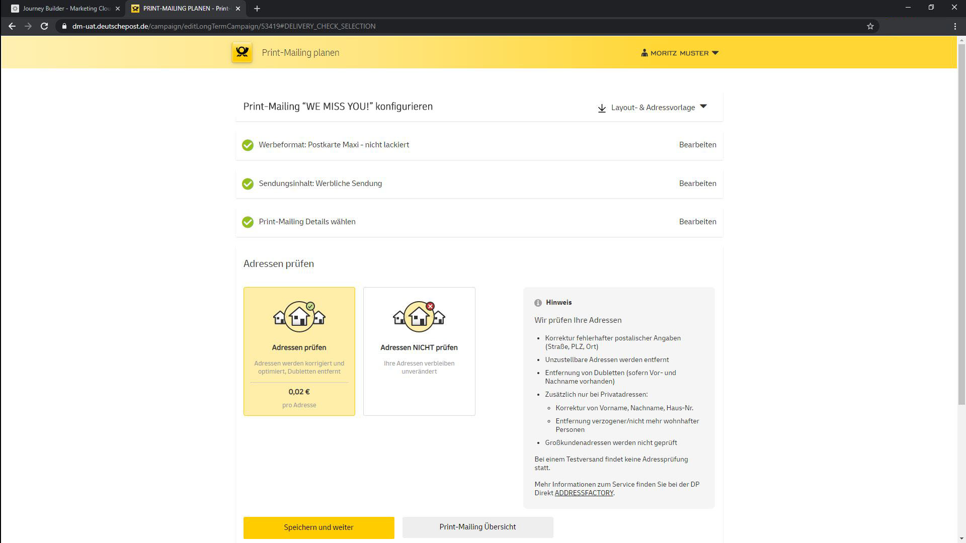 print mailing automation address validation