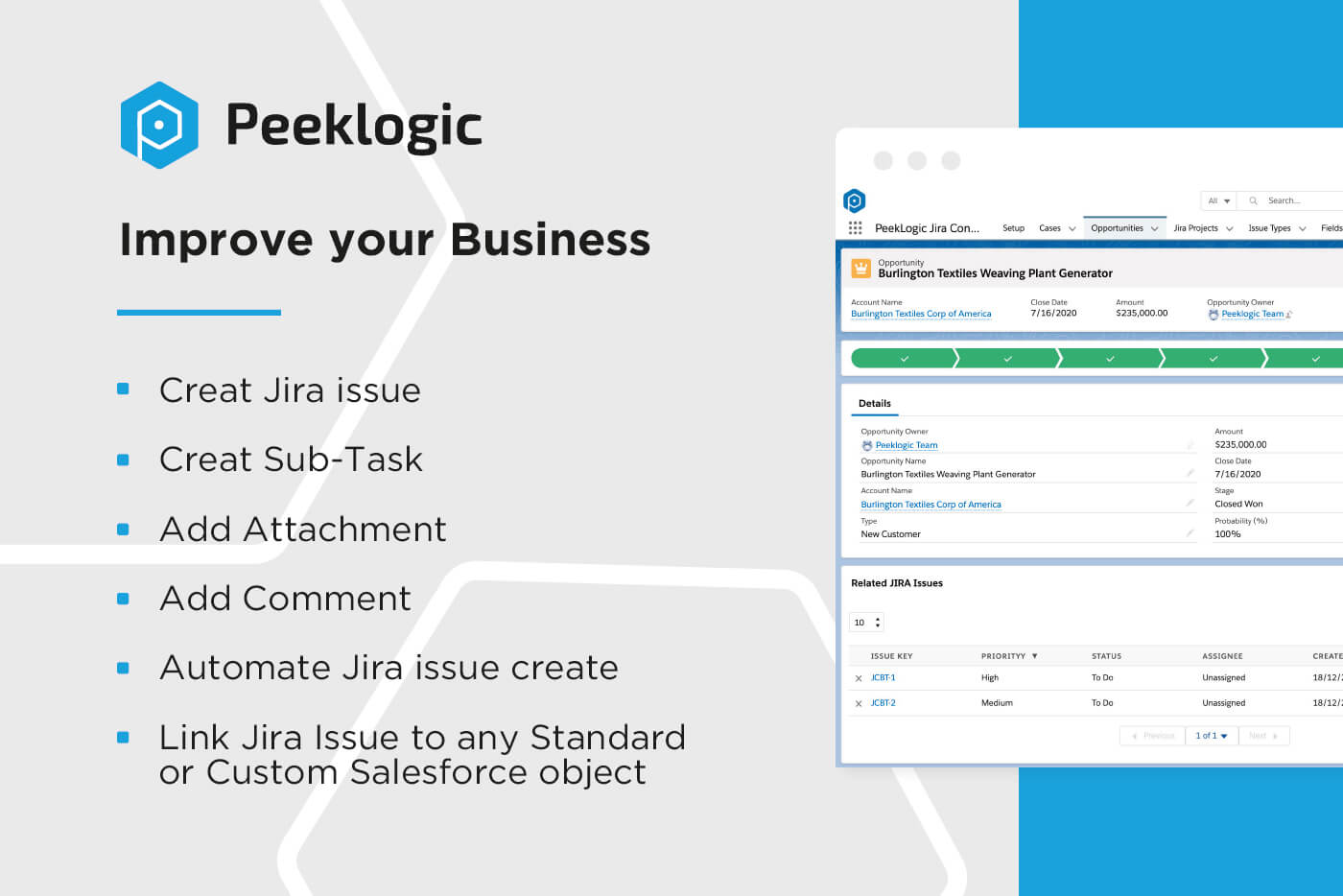 how to create jira issue from salesforce