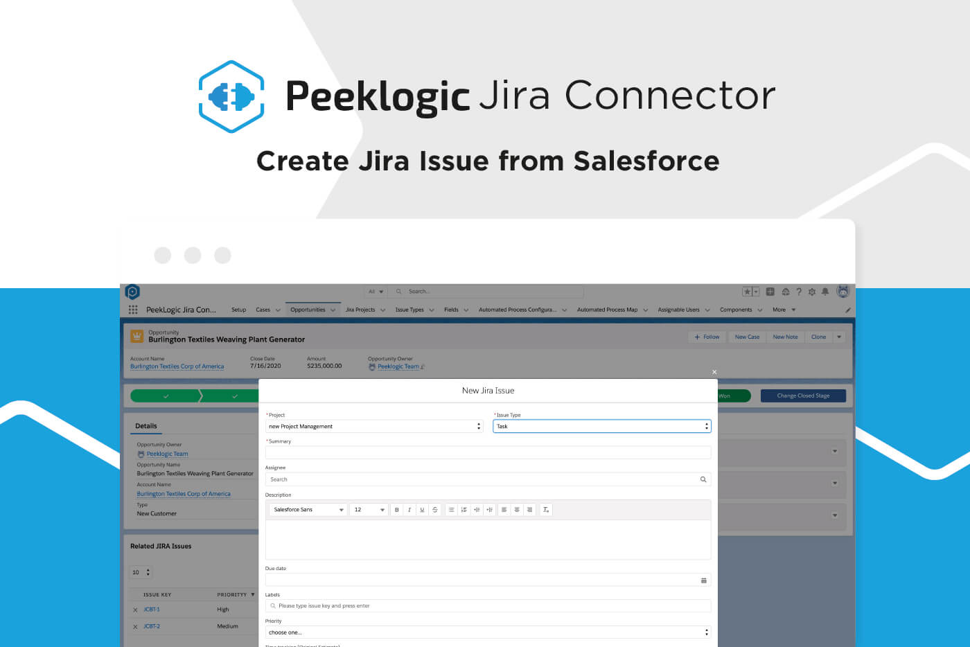 create jira issue from salesforce