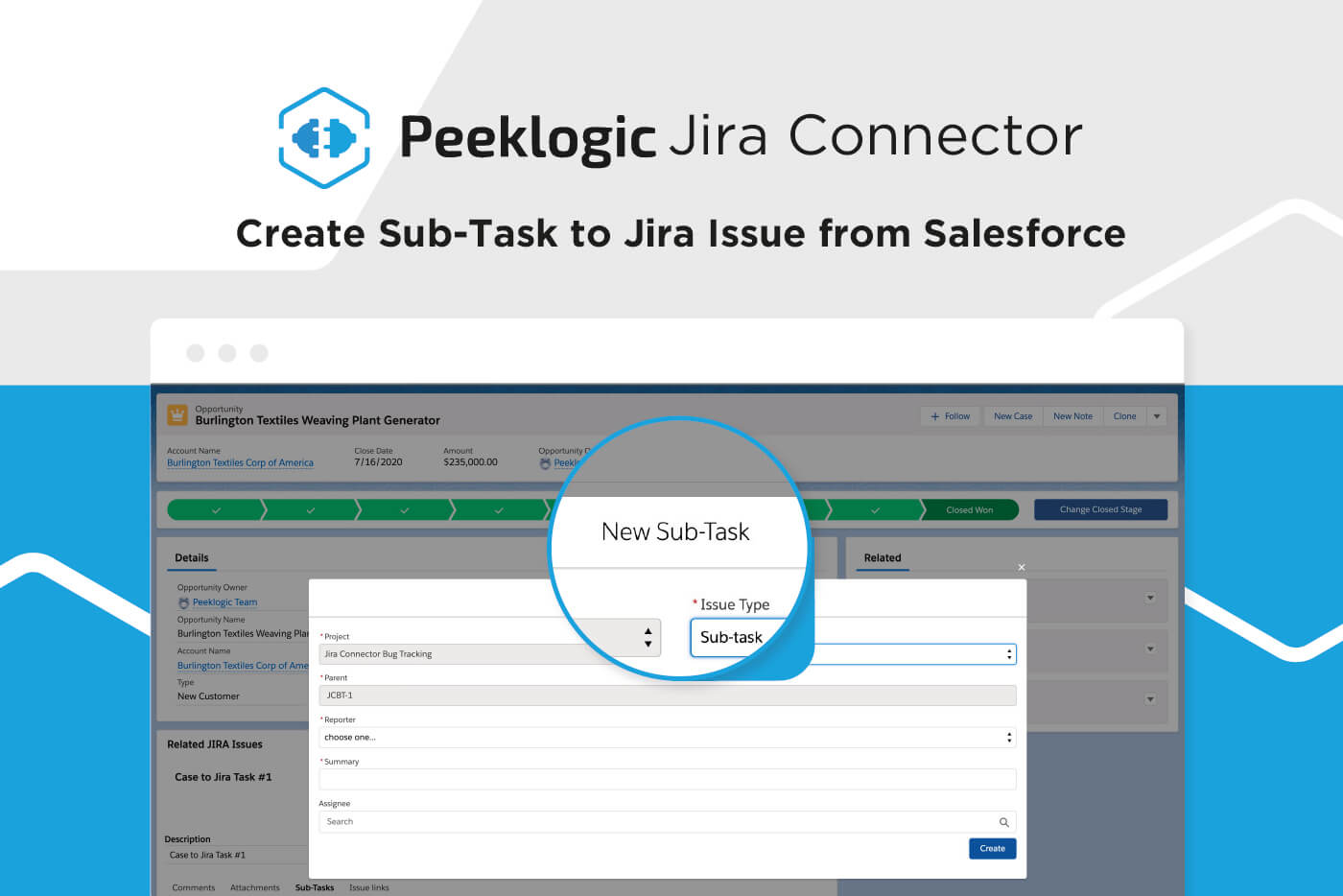 create sub task to jira issue from salesforce