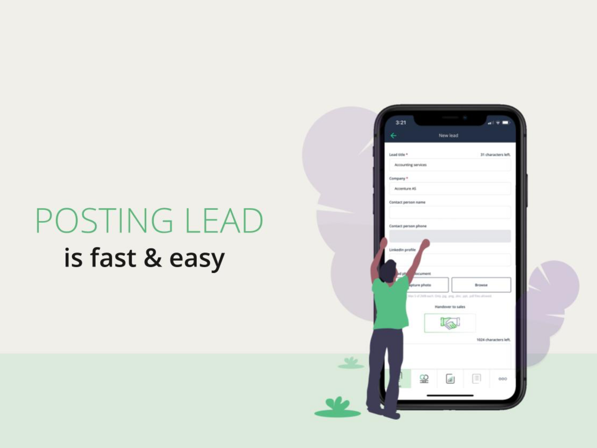 posting leads from mobile is fast and easy