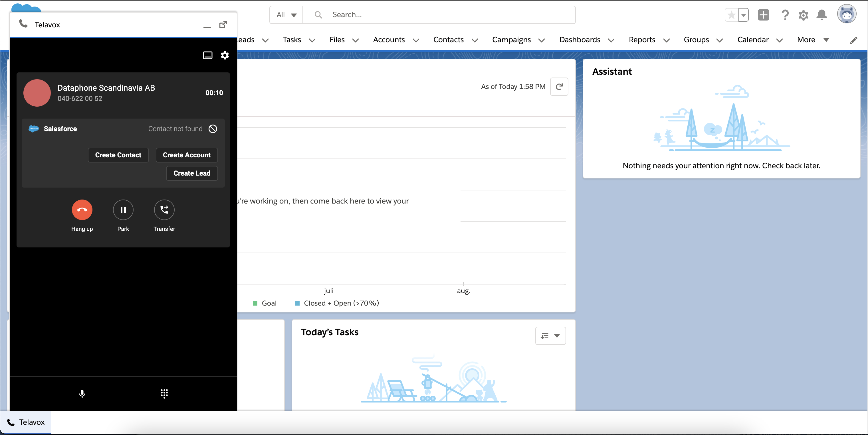 telavox cti allows you to create entities when no matching record is found for the remote party