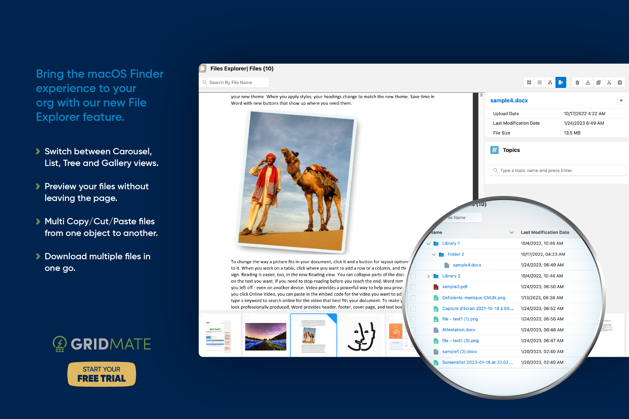 file explorer carousel view mass download mass copy paste