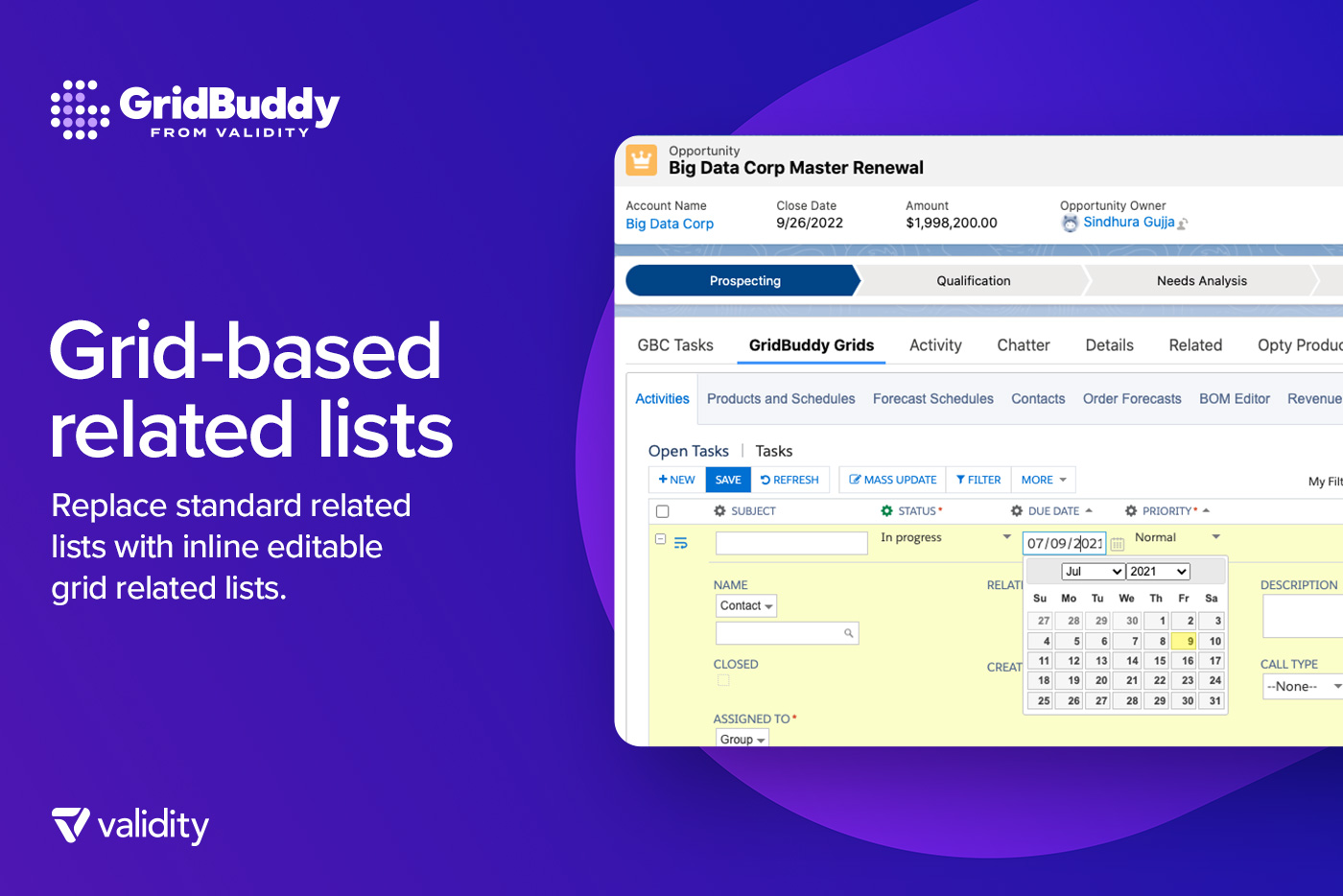 grid based related lists