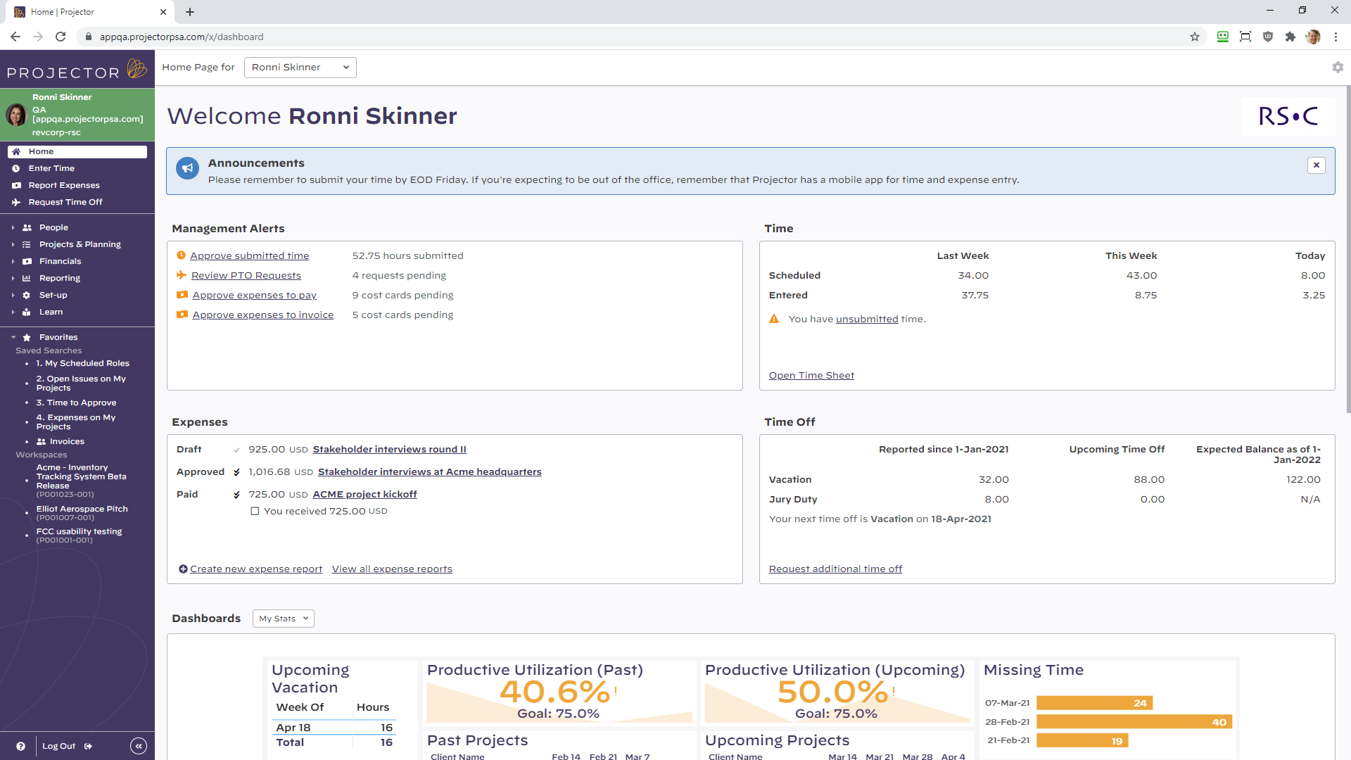 at a glance view information specific to each employee time and ...