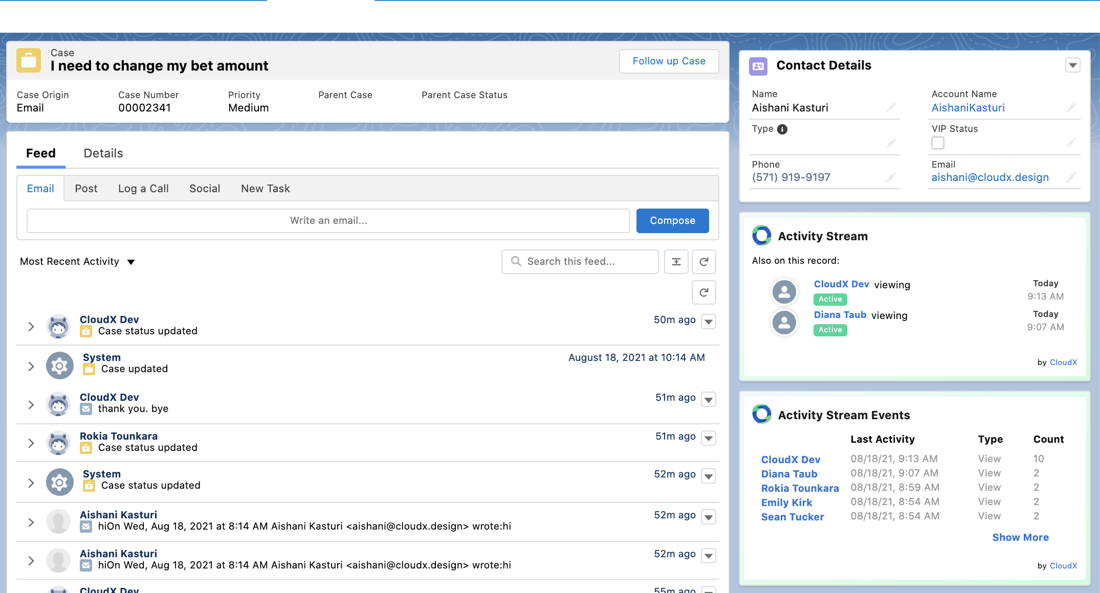 place activity stream and activity stream events lightning components ...