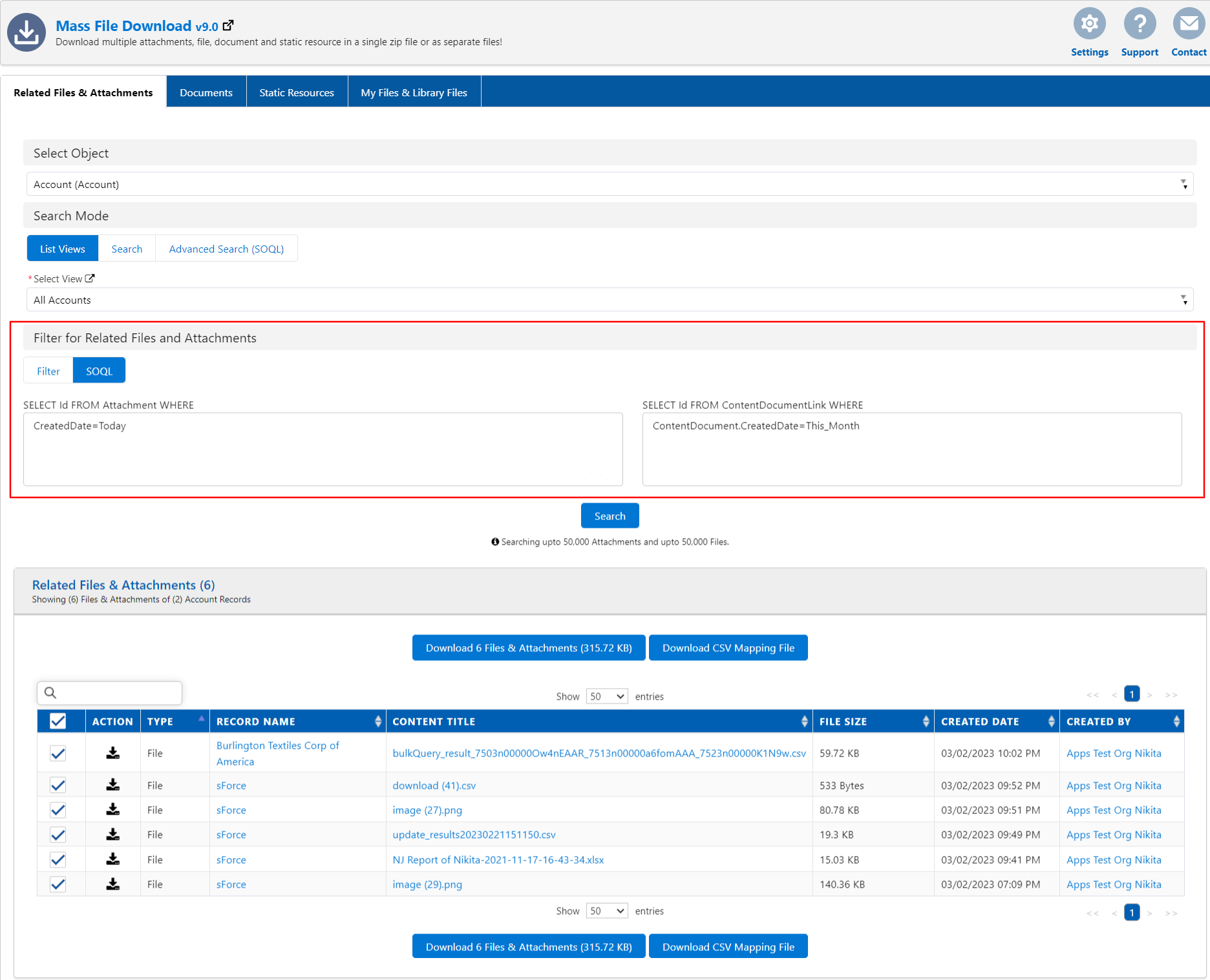 fetch files attachments using soql on attachments and files records