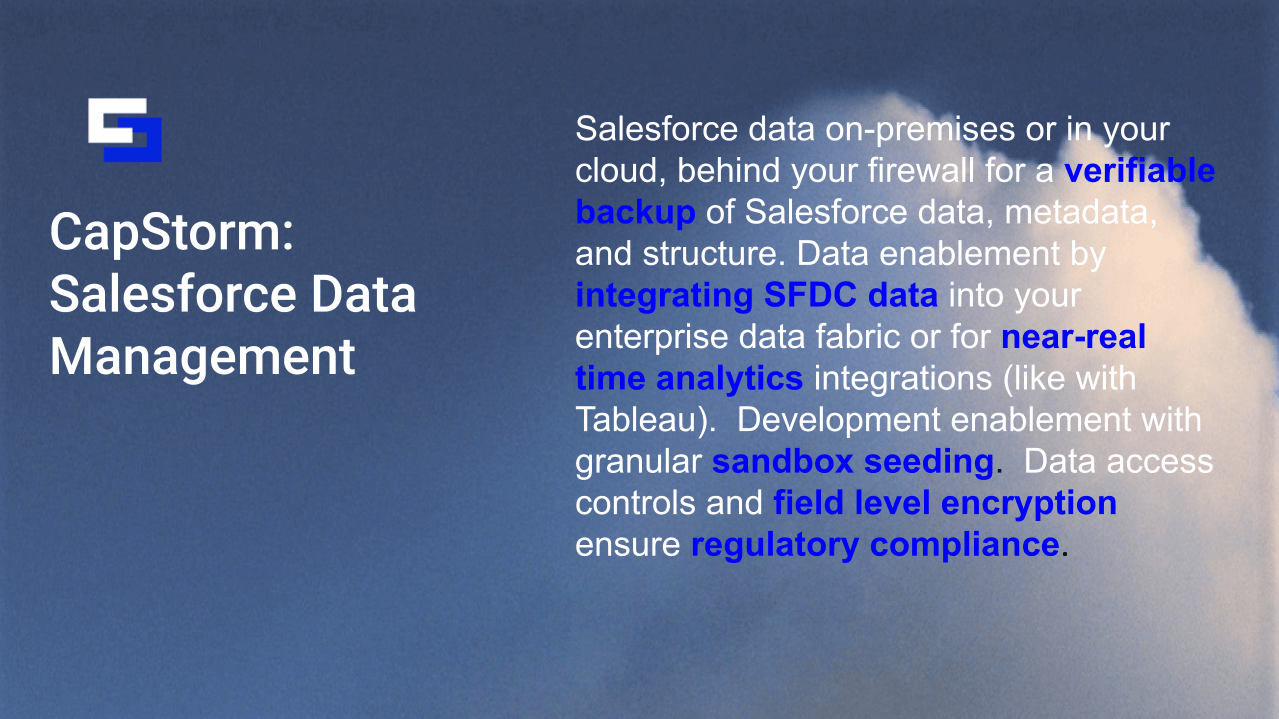 capstorm self hosted salesforce data management